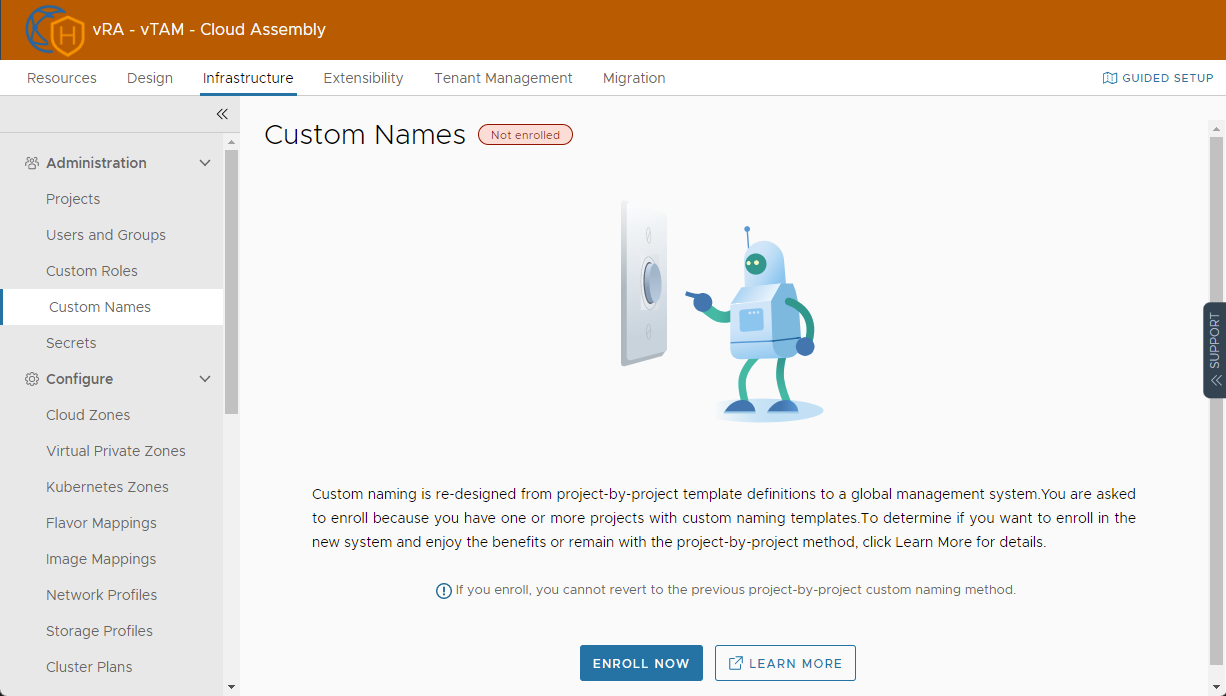 vRA 8.8 Custom Names – vTAM vRA 8.8 Custom Names – vTAM