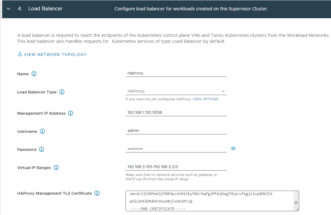 vSphere with Tanzu on VDS with HAProxy – vTAM