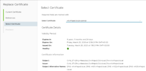 Generate and replace Log Insight Certificates – vTAM