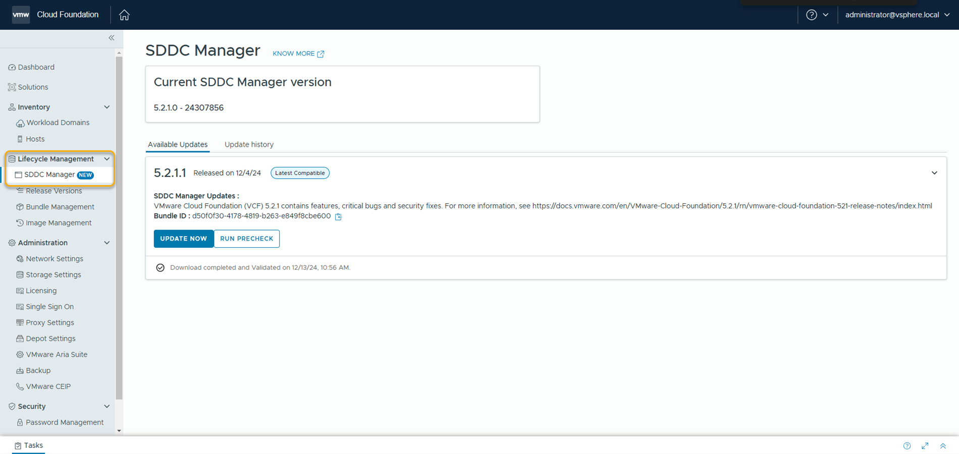 VCF 5.2.1.1 , NSX 4.2.1.1 and ESXi 8.0u3c (vLCM) upgrade – vTAM